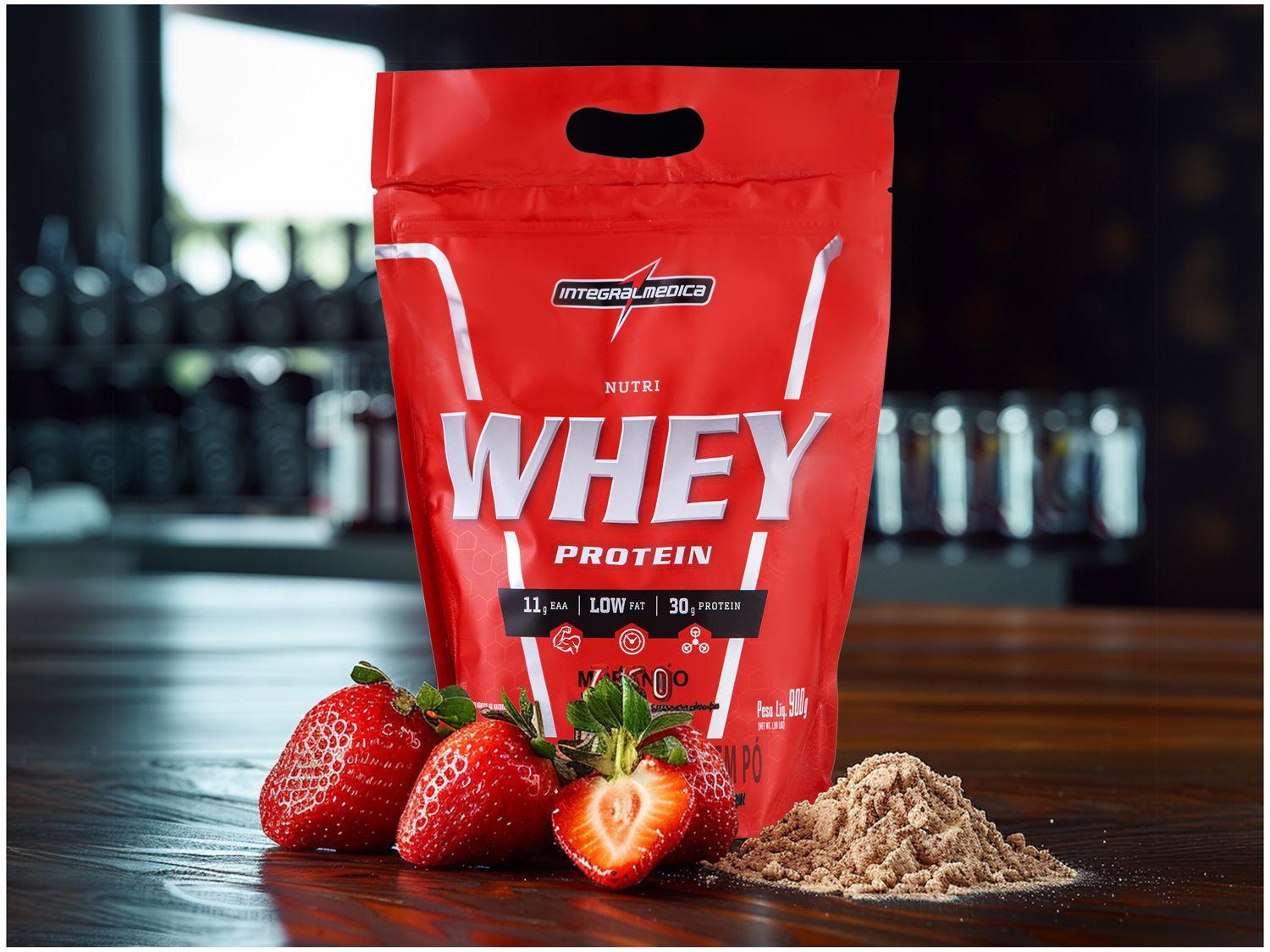 Nutri Whey Protein Refil Integralmédica - 1 900g Morango