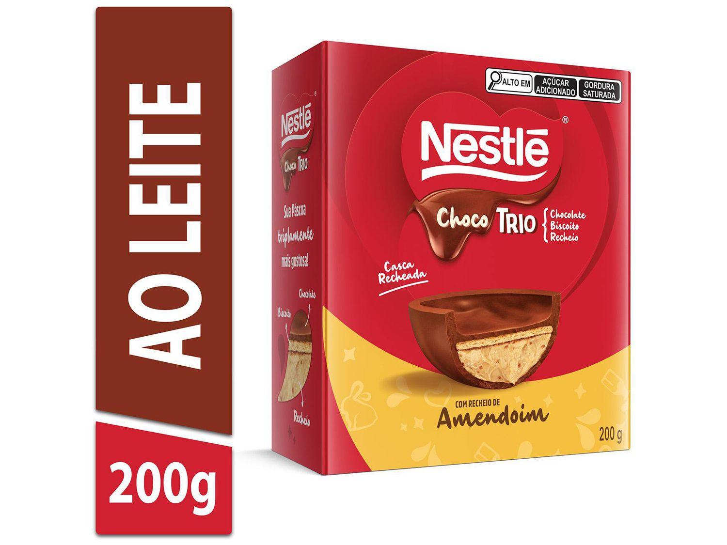 Ovo de Páscoa Nestlé Choco Trio Recheado 200g - Recheio de amendoim