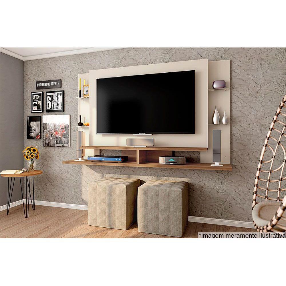 Painel Caemmun Domínio 18 p/ TV de até 55 Off White/Buriti - Painel ...