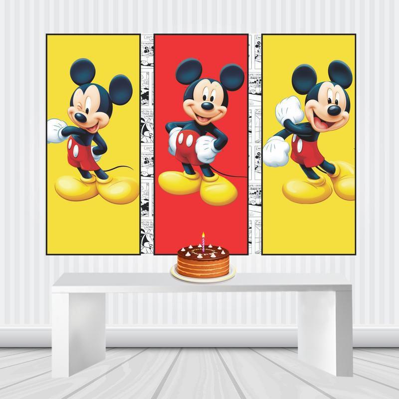 Painel De Festa Infantil Mickey Trio 2.00M X 1.40M - Wrio Festas ...