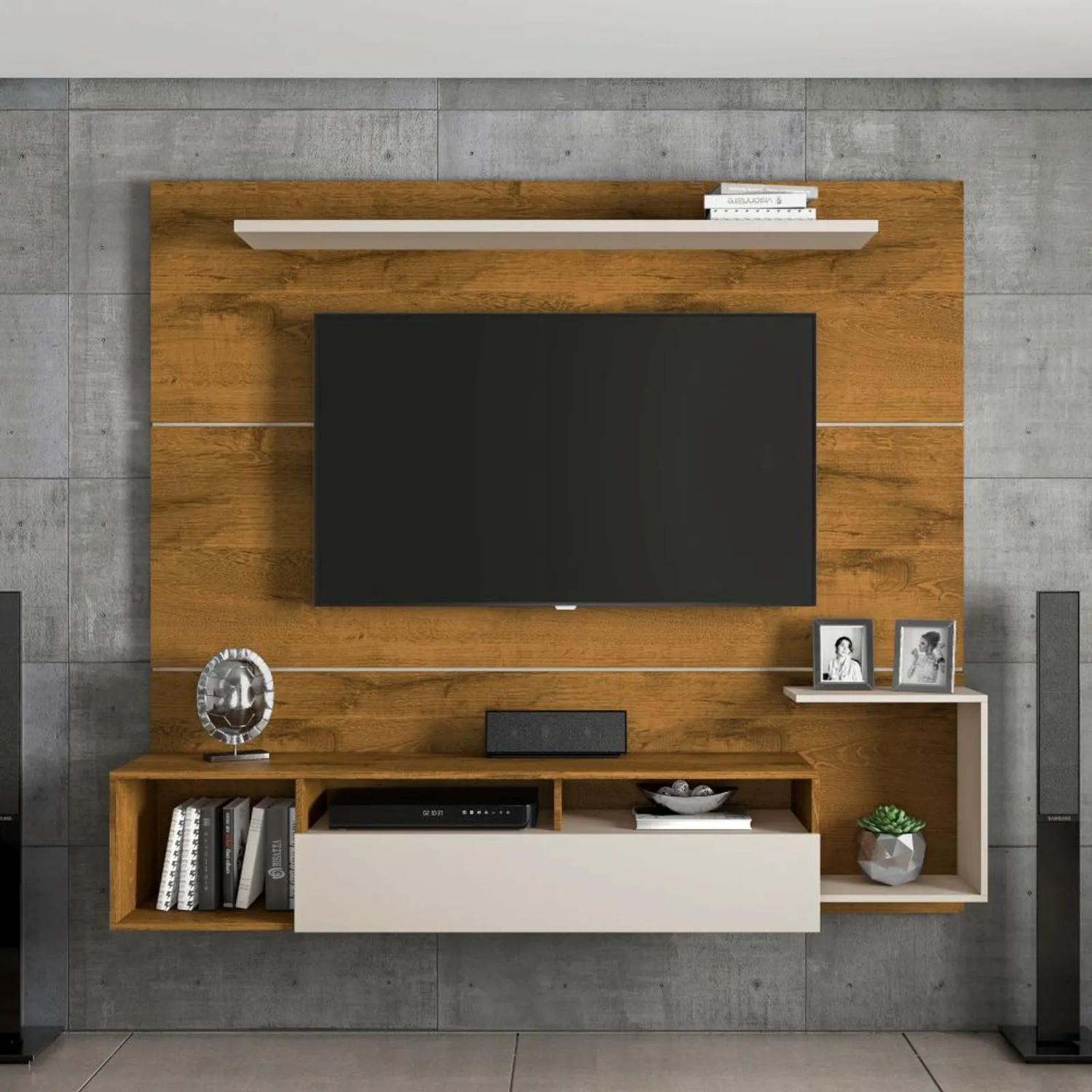 Painel Frevo para TV até 65” MobyCasa Moveis Nobre Soft/Off White ...