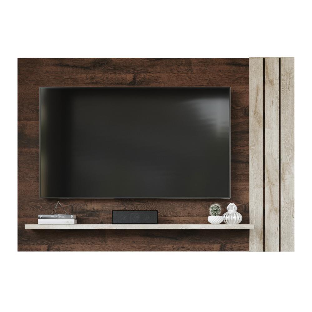 Painel Home Para TV até 50 Polegadas 154cm Marrom Rústico Café Cristal ...