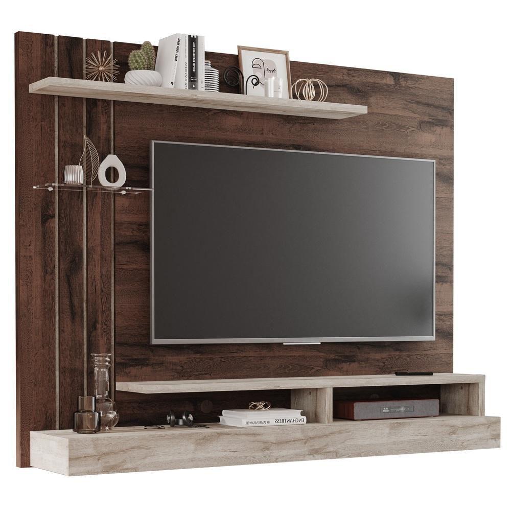 Painel Home Para TV até 50 Polegadas 160cm Marrom Café Rústico 1 ...