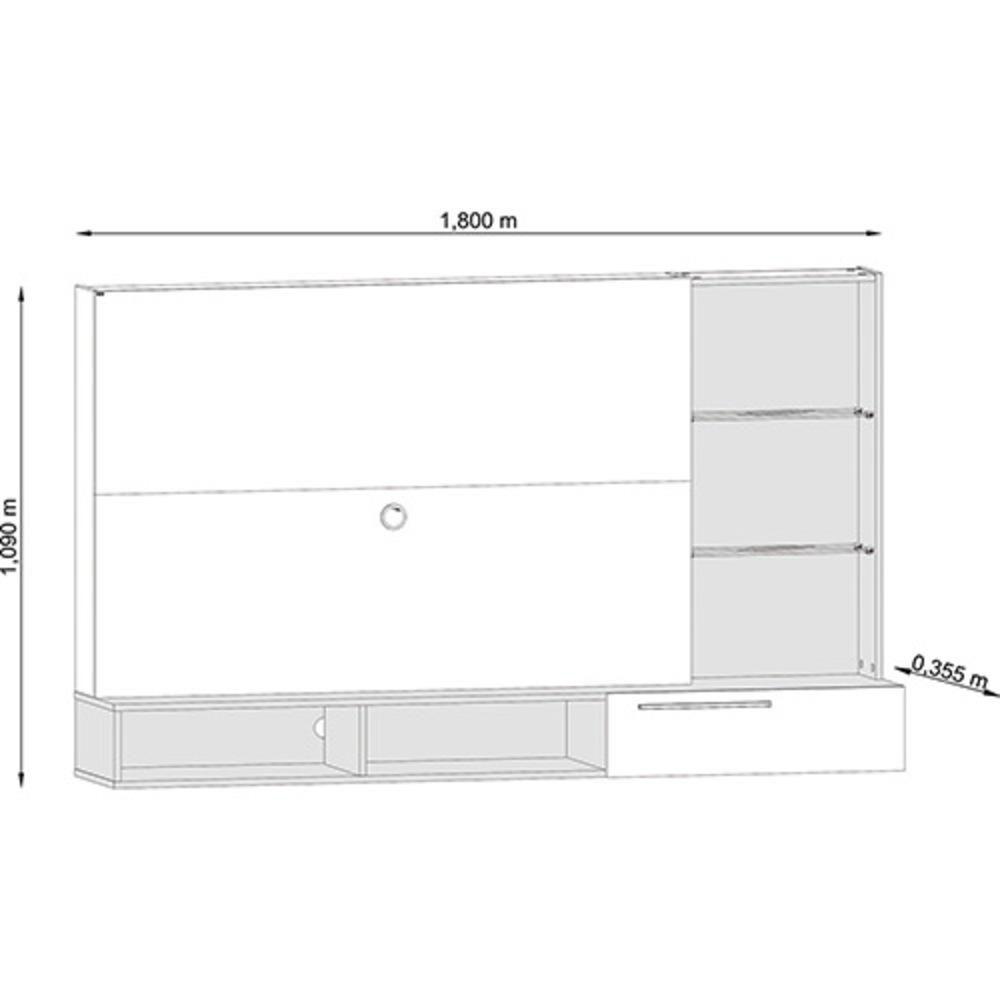 Painel Home Para Tv Até 55 Polegadas Ayla Rijo - Madetec - Painel para ...