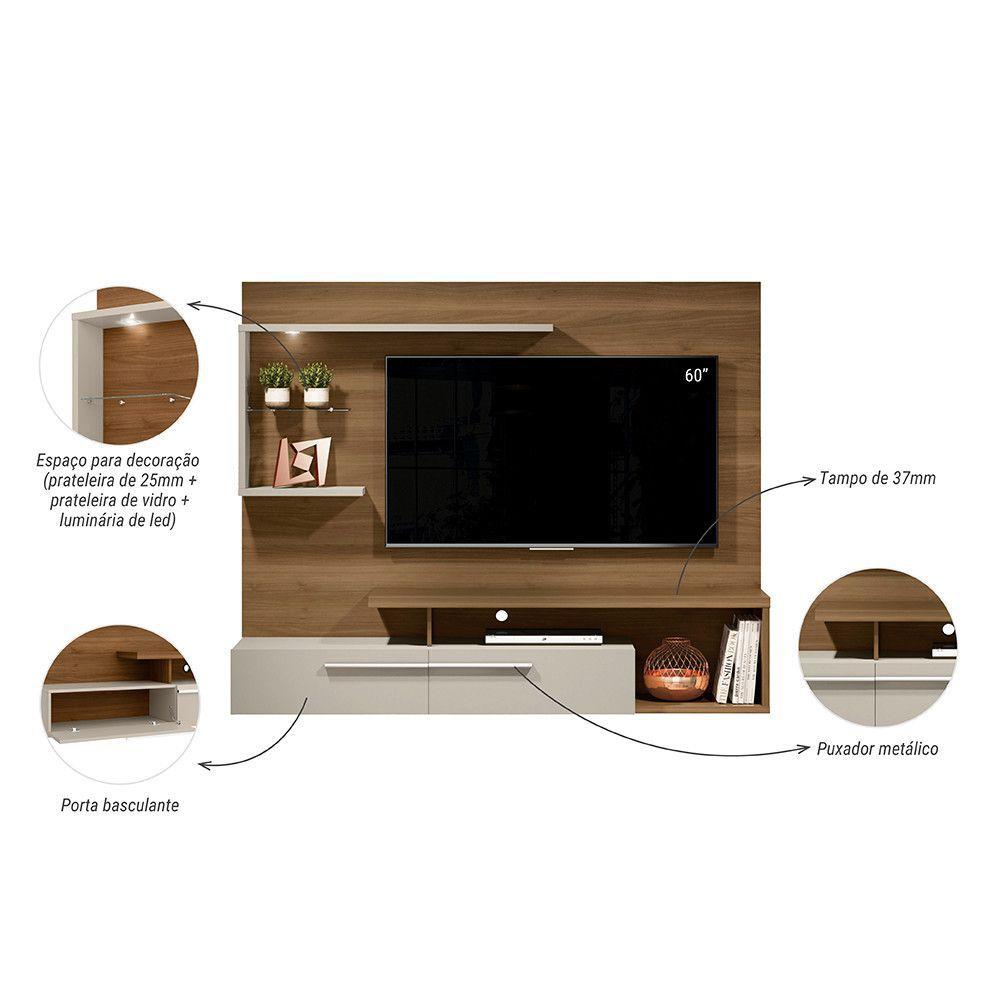 Painel Home Suspenso Floripa para Tv até 60 com 2 Portas Basculantes e ...