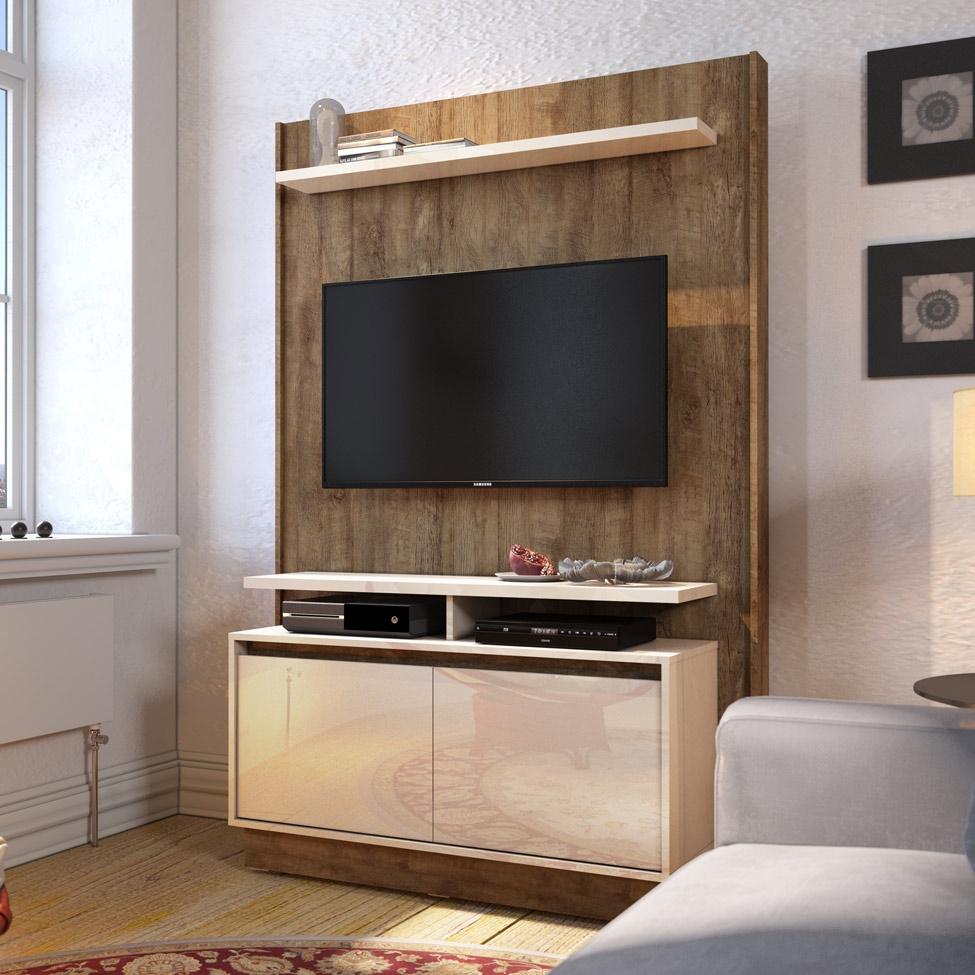 Painel para TV 40 Polegadas Fit Madeira Touch com Off White 122 cm ...