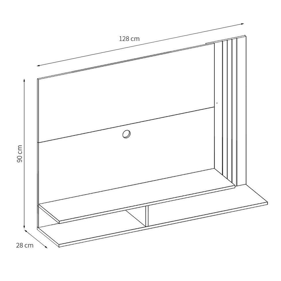 Painel para TV 43 Polegadas Ipê Avelã e Off White 128 cm - Linea Brasil ...