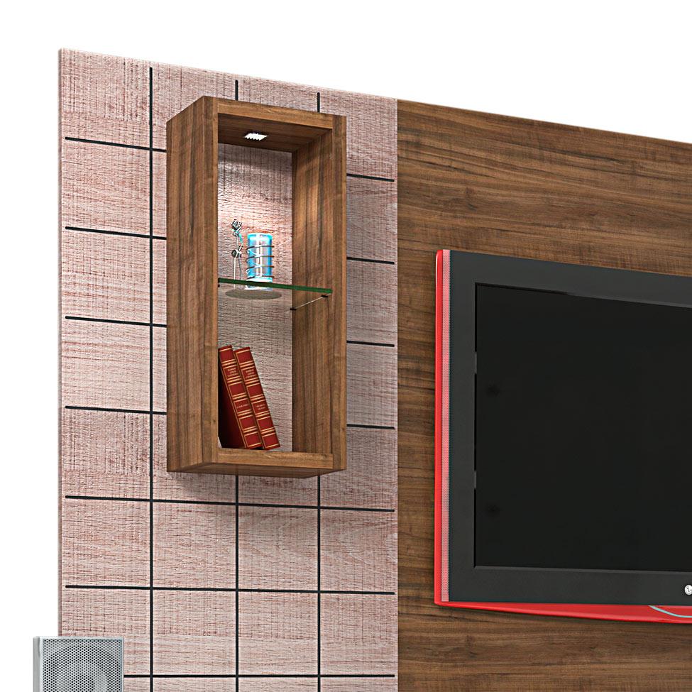 Painel para TV 50 Polegadas Honduras Ameixa Negra e Santana 240 cm ...