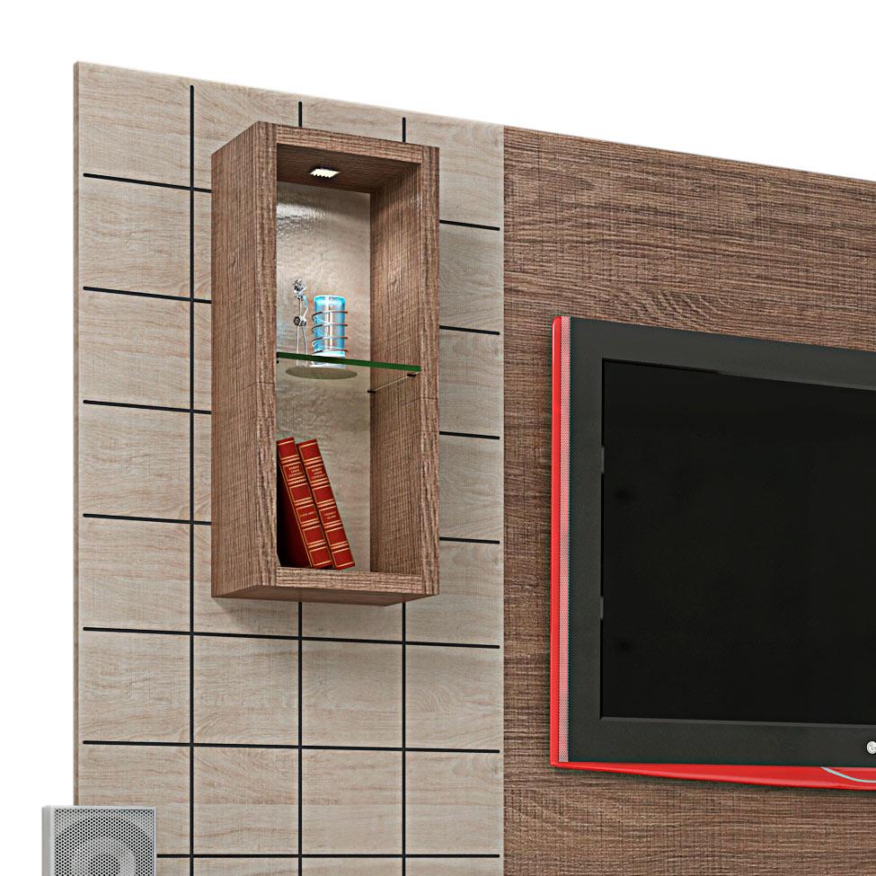 Painel para TV 50 Polegadas Honduras Carvalho Évora e Santana 240 cm ...