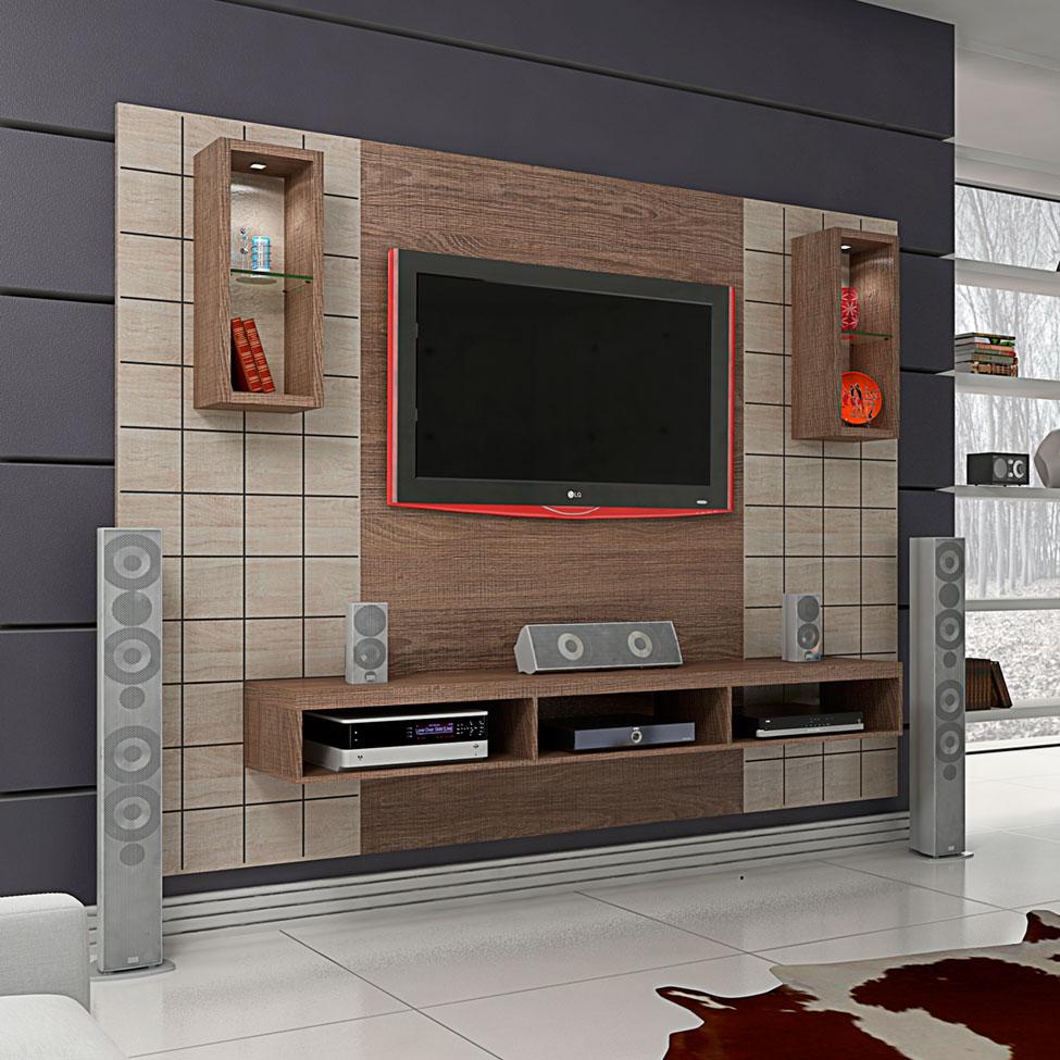 Painel para TV 50 Polegadas Honduras Carvalho Évora e Santana 240 cm ...