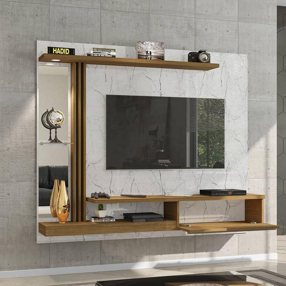 Painel Para Tv 55 Polegadas 160 X 136 Cm Com Espelho Prateleira 1 Porta ...
