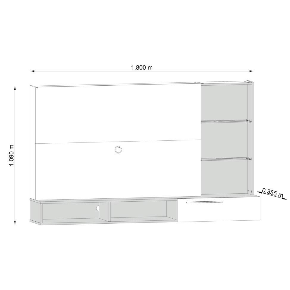 Painel para TV 55 Polegadas Ayla Branco - Madetec - Painel para TV ...