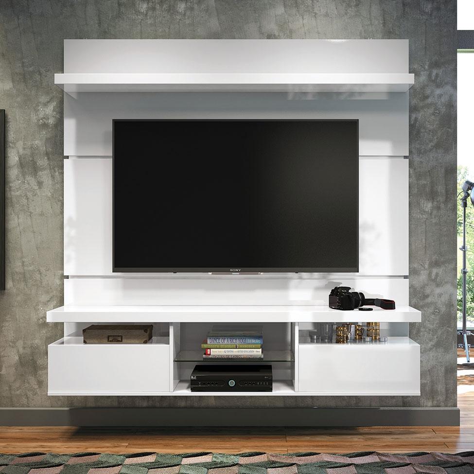 Painel para TV 55 Polegadas Livin Branco 160 cm - Mobly - Painel para ...