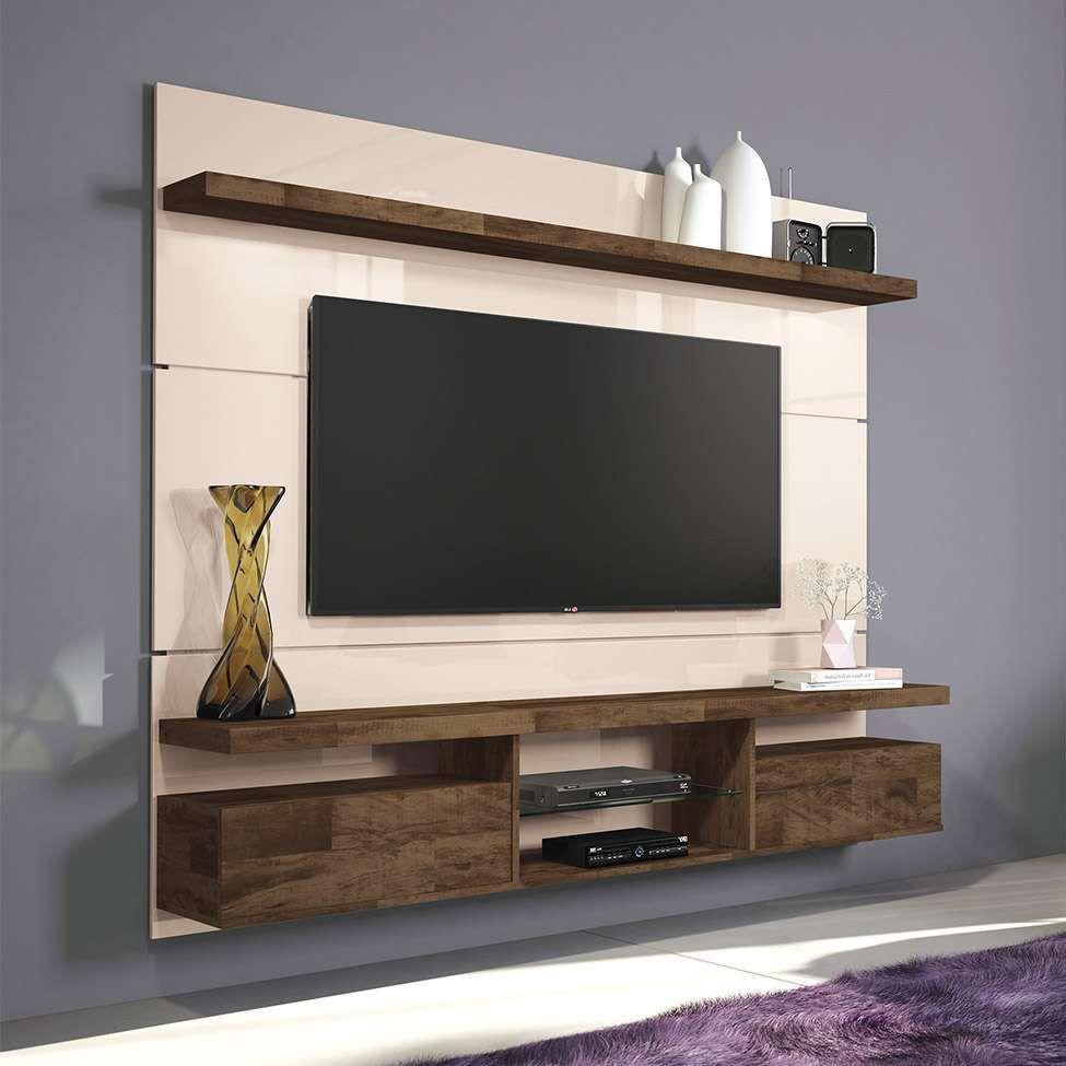 Painel para TV 55 Polegadas Livin Off White e Deck 181 cm - Hb Móveis ...