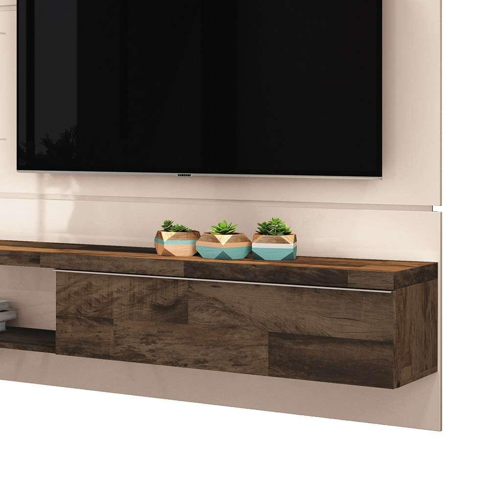 Painel para TV 55 Polegadas Ores Off White e Deck 181 cm - Hb móveis ...