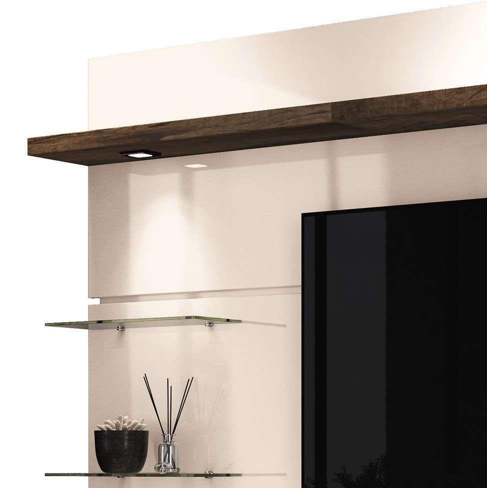 Painel para TV 55 Polegadas Ores Off White e Deck 181 cm - Hb Móveis ...