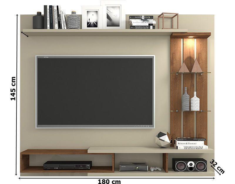 Painel Para TV 55 Polegadas Permobili com Led Vitória Off White/Savana ...