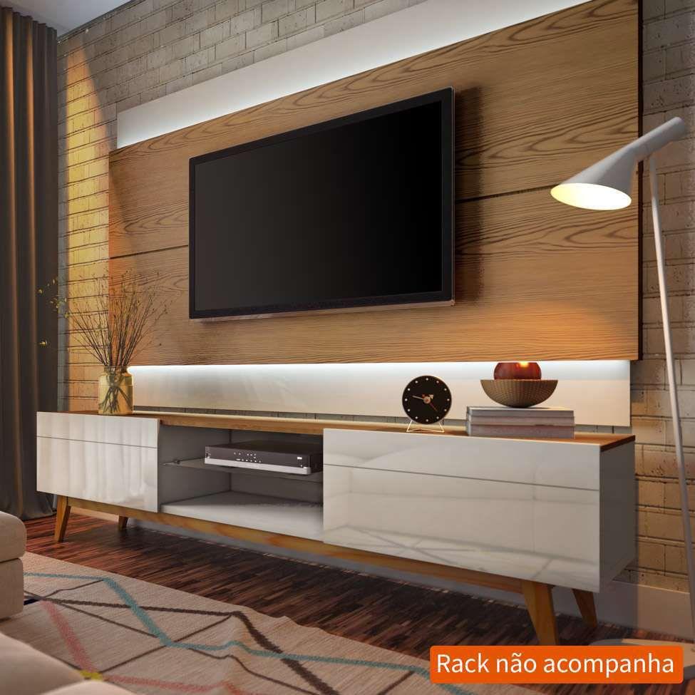 Painel Para TV 60 Polegadas Classic I Freijó com Off White - Imcal ...