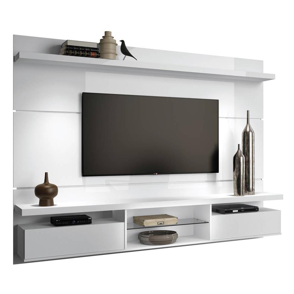 Painel para TV 60 Polegadas Livin Branco Brilho 220 cm - Hb Móveis ...