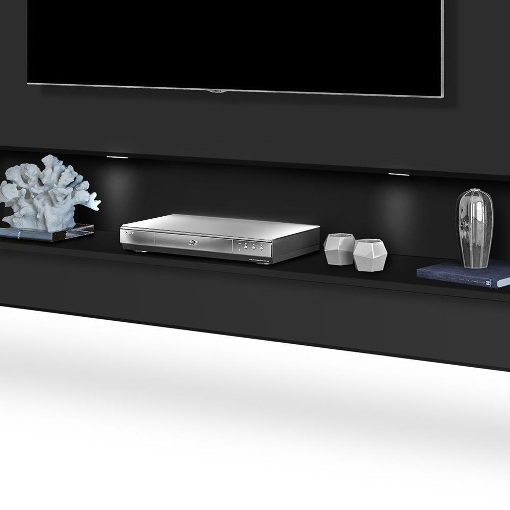 Painel para Tv 75 Polegadas Milão Preto com Luzes Led - Luapa Móveis ...