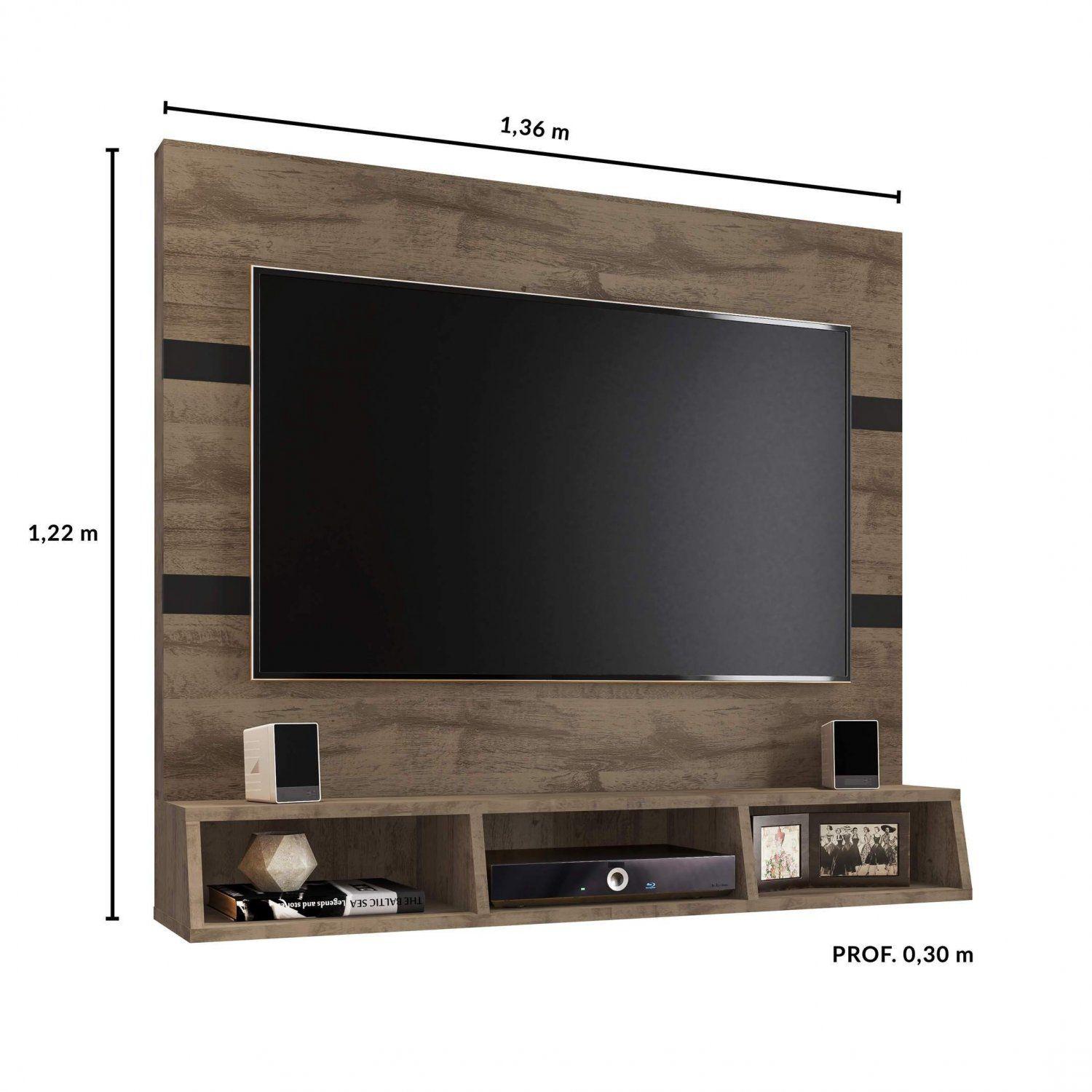 Painel Para TV Até 50 Polegadas 3 Nichos Poliman Móveis - Painel para ...