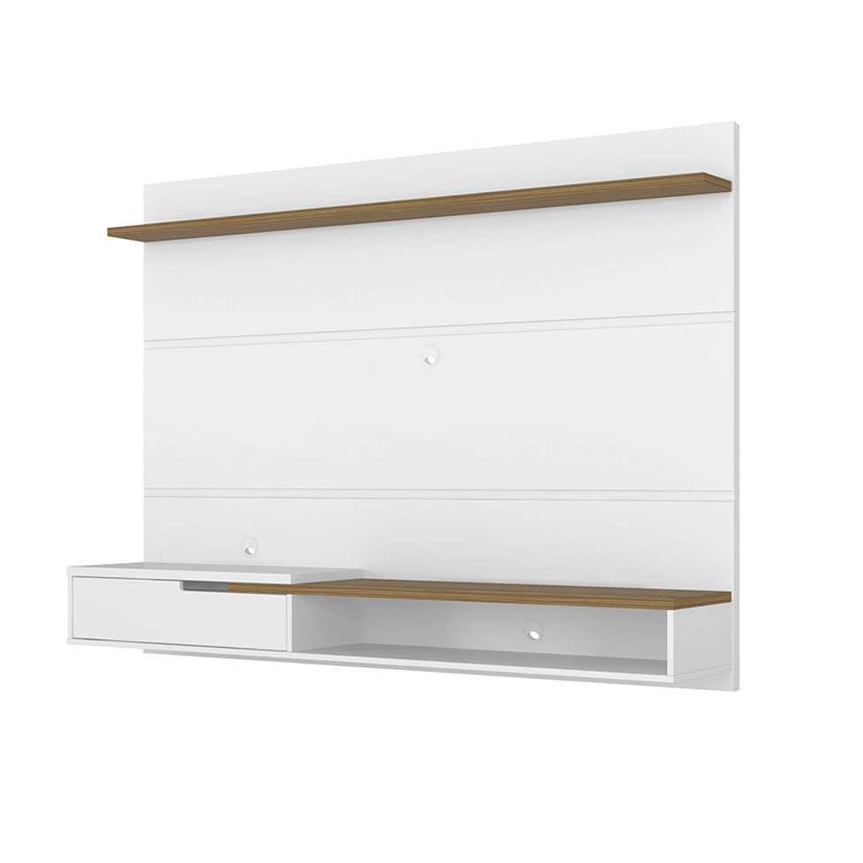Painel para TV até 50 Polegadas Balaton Branco e Freijó - Olivar Móveis ...