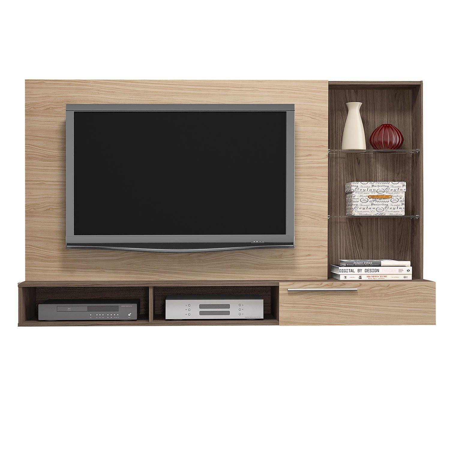 Painel para TV até 55 Polegadas Ayla Madetec Areia/Amêndoa - Painel ...