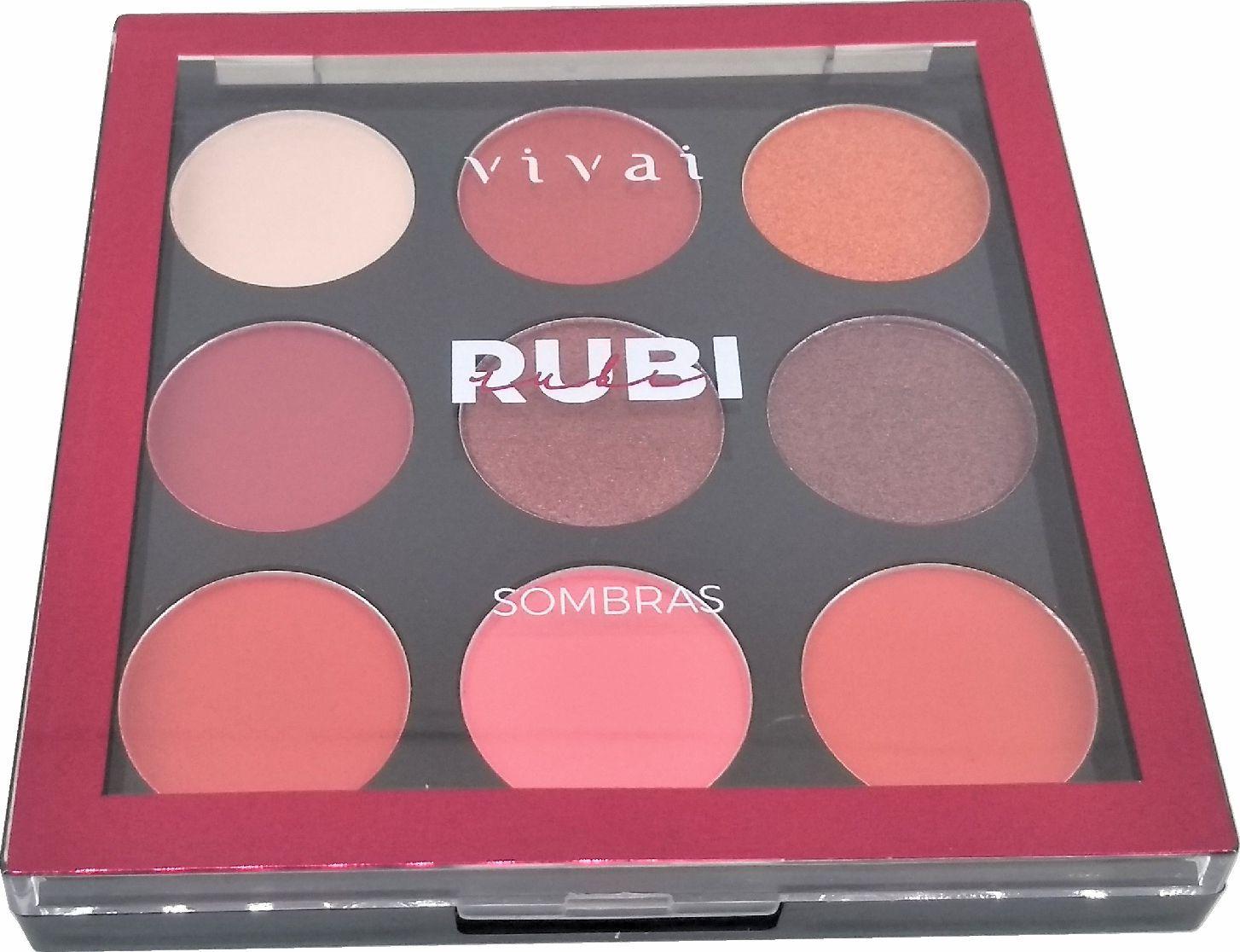 Paleta Sombras 09 cores Extremamente Pigmentadas Rubi Vivai - Paleta de ...
