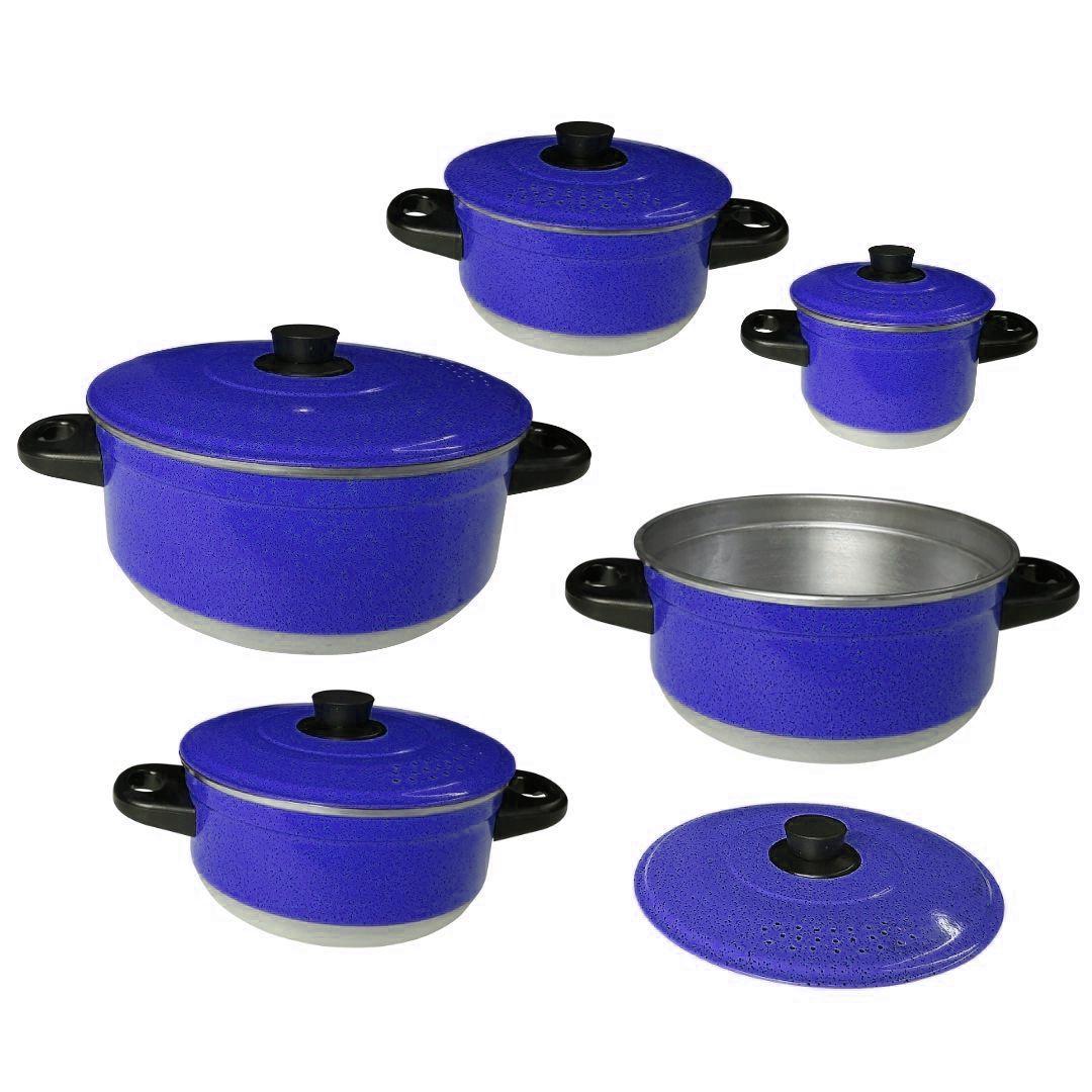 Panela Aluminio Jogo com 5 peças Colorido Azul - TENESIN - Jogo de ...