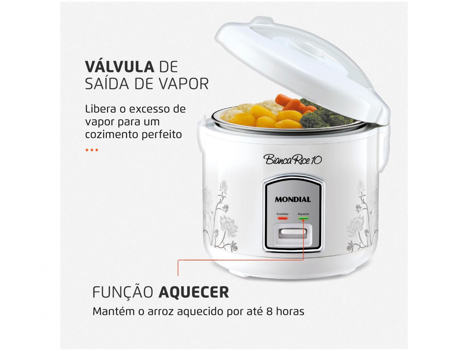 Panela de Arroz Elétrica Mondial Bianca Rice PE-10 10 Xícaras 700W