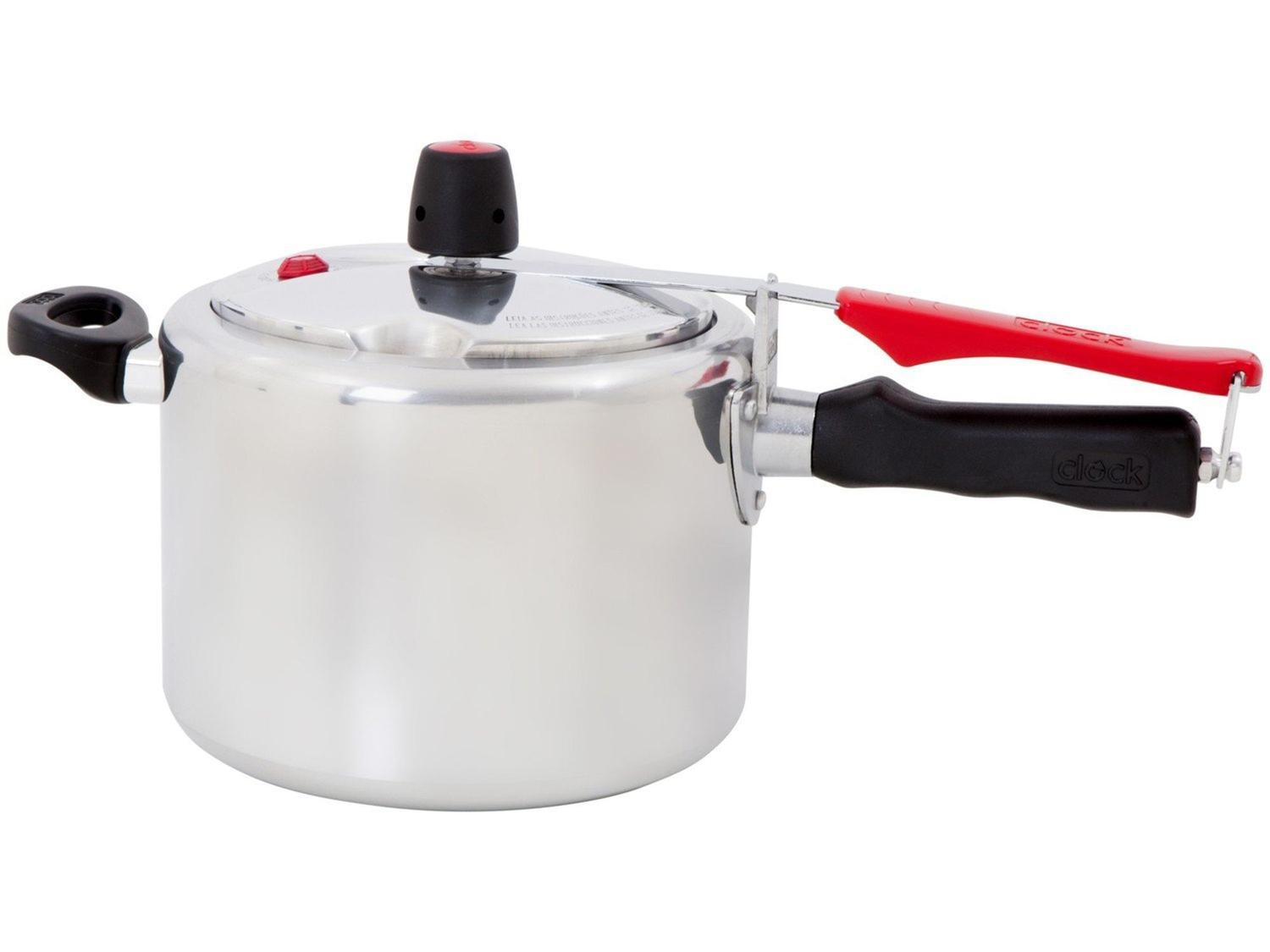 Panela de Pressão Clock Original Polida Alumínio - 4,5L - Panela de ...
