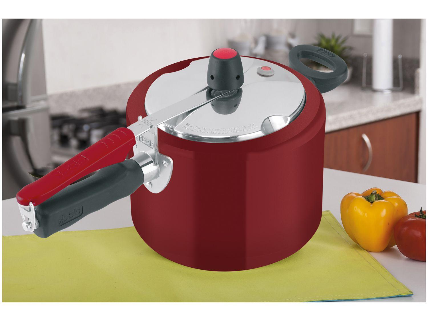 Panela de Pressão Clock PPFI 9295302825 Alumínio - 4,5L Vermelho ...