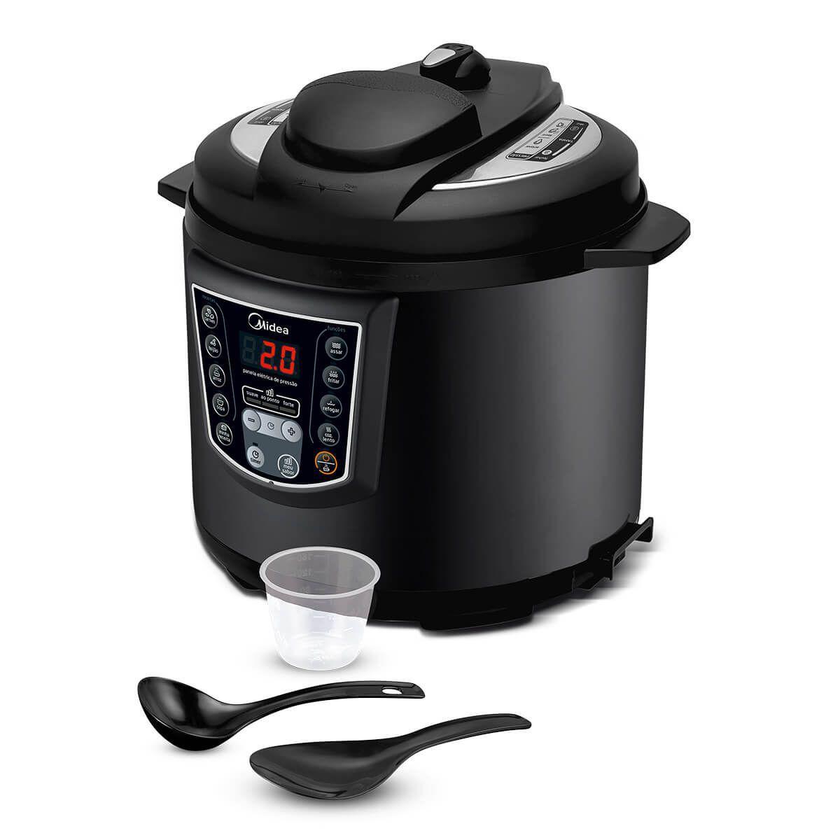 Panela De Pressão Elétrica 6L Midea Preta - Panela de Pressão Elétrica ...