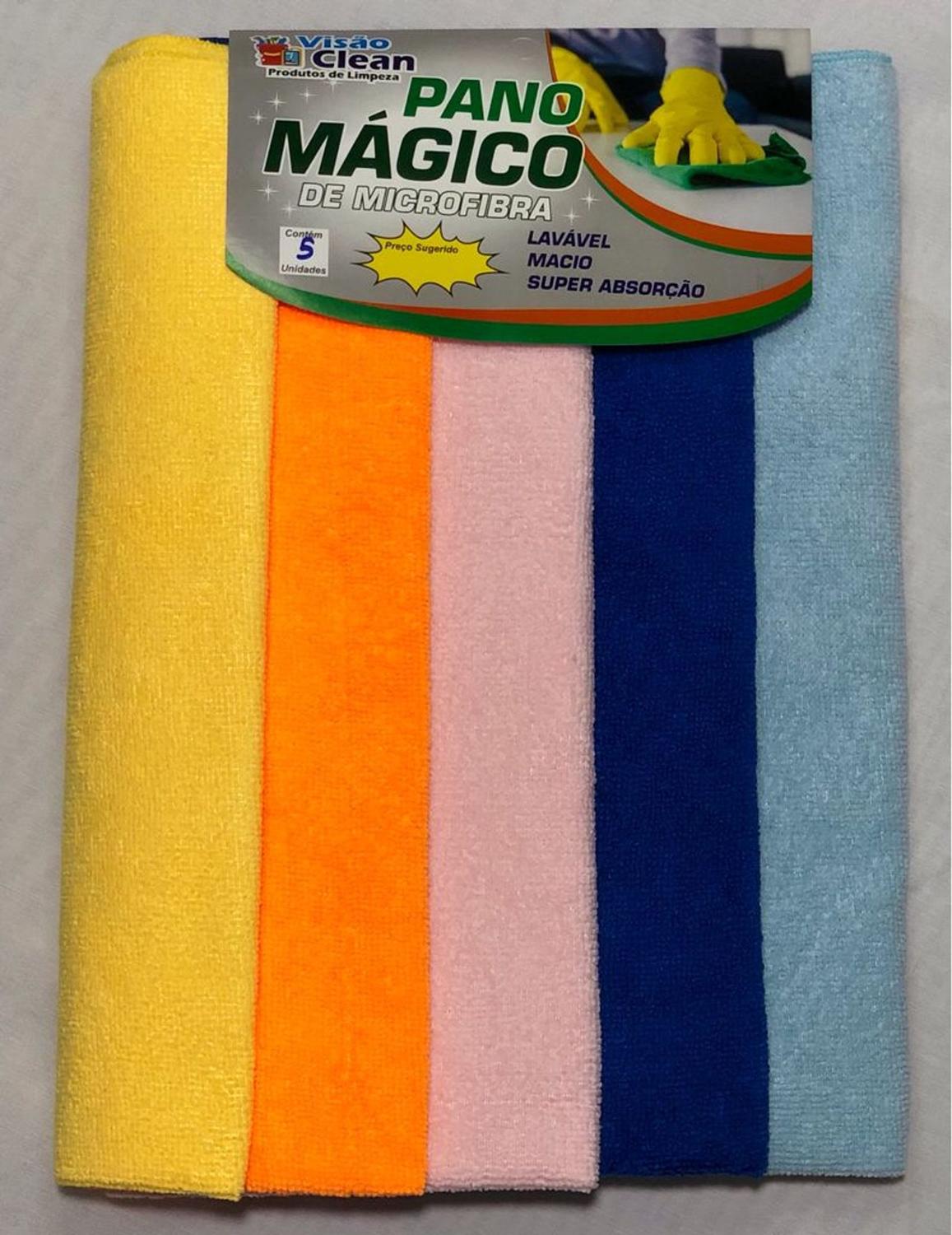 Pano Mágico Kit 5 und 0,70 x 0,72 cores diversas - Visão Clean Prod. de ...