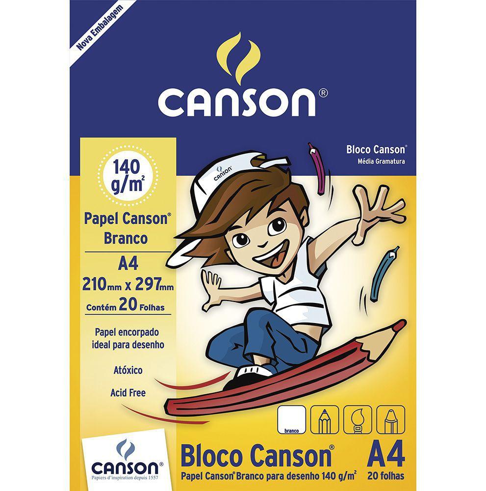 Papel Canson A4 Branco 140G/M2 Bloco-Canson - Papéis - Magazine Luiza