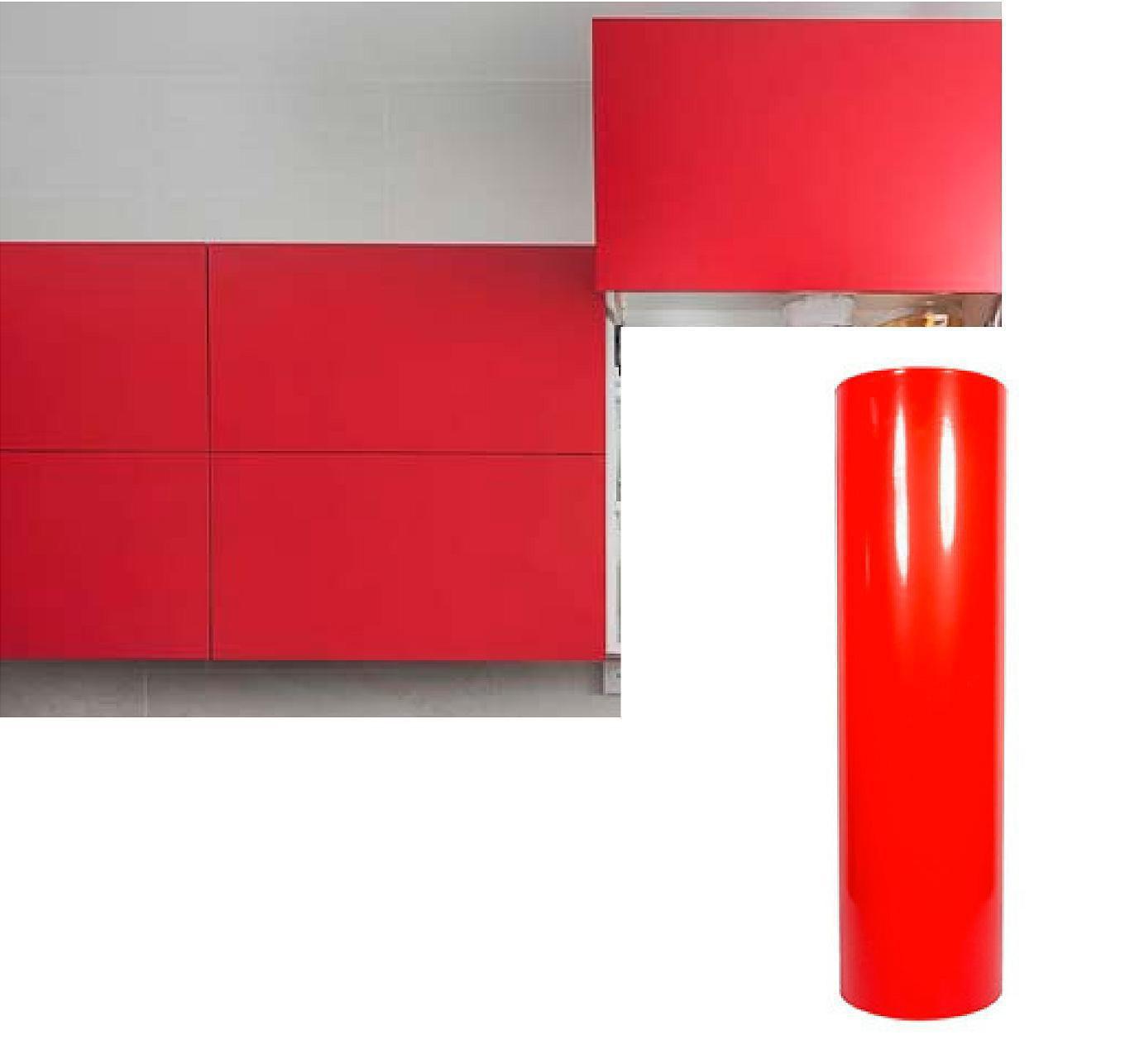 Papel Contact Adesivo Para Móveis Em Vinil Vermelho 3x0,50M - Imprimax ...
