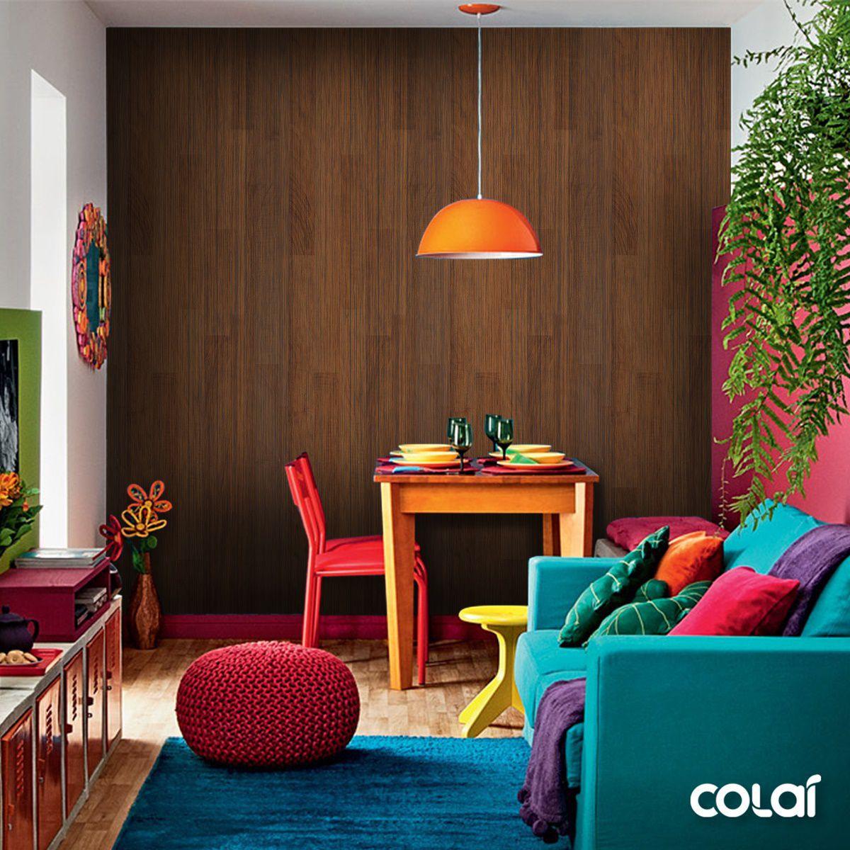 Papel de Parede Adesivo Lavável Madeira Timborana 12m - Colaí - Papel ...