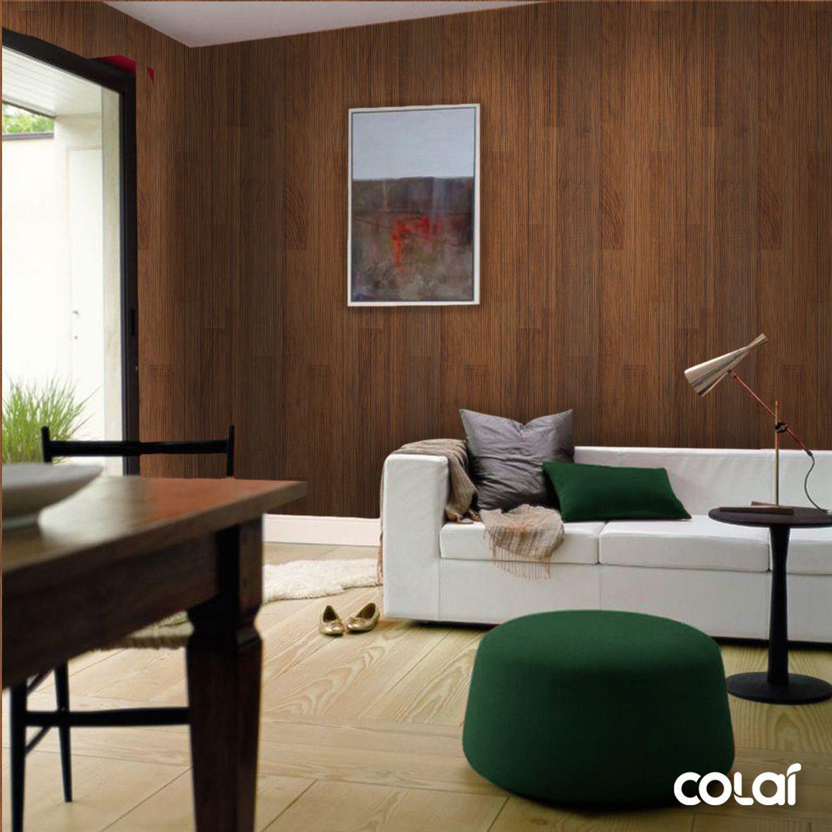 Papel de Parede Adesivo Lavável Madeira Timborana 12m - Colaí - Papel ...