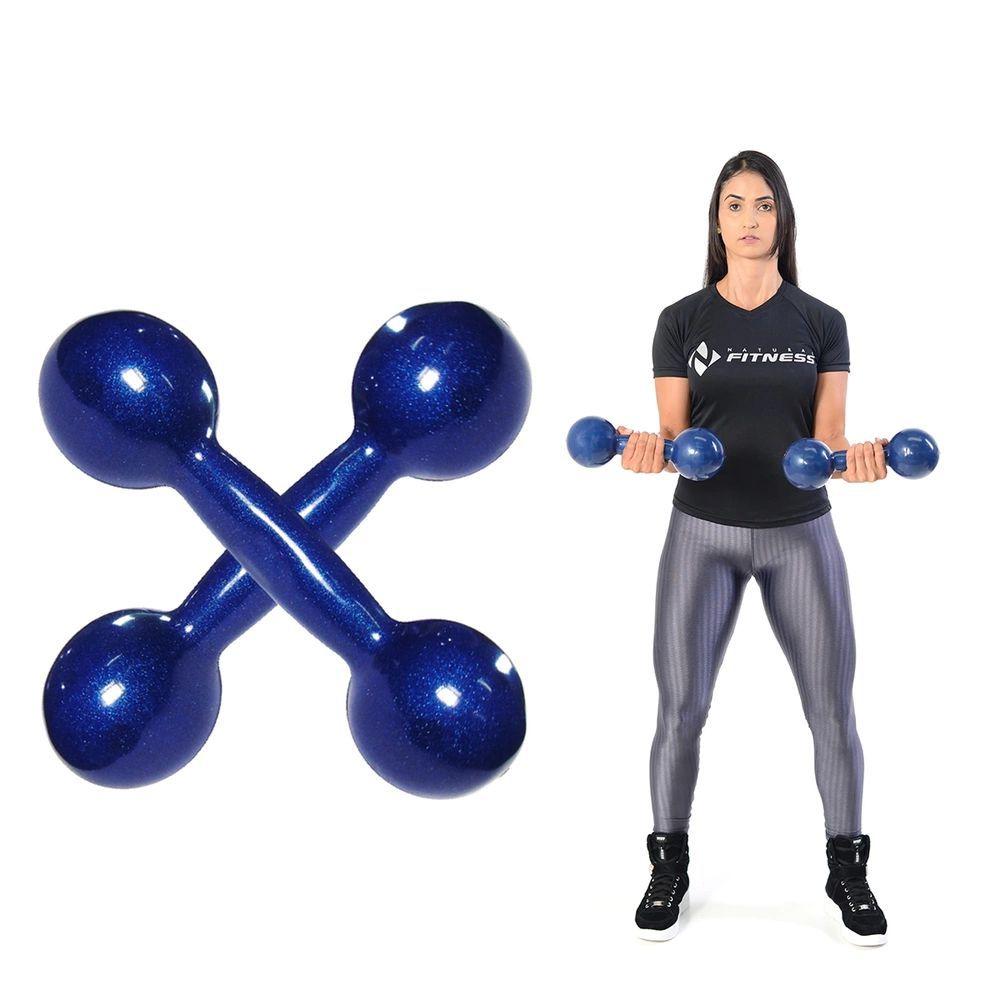 Par Halter Peso Academia Musculação Emborrachado 8kg - Natural Fitness ...