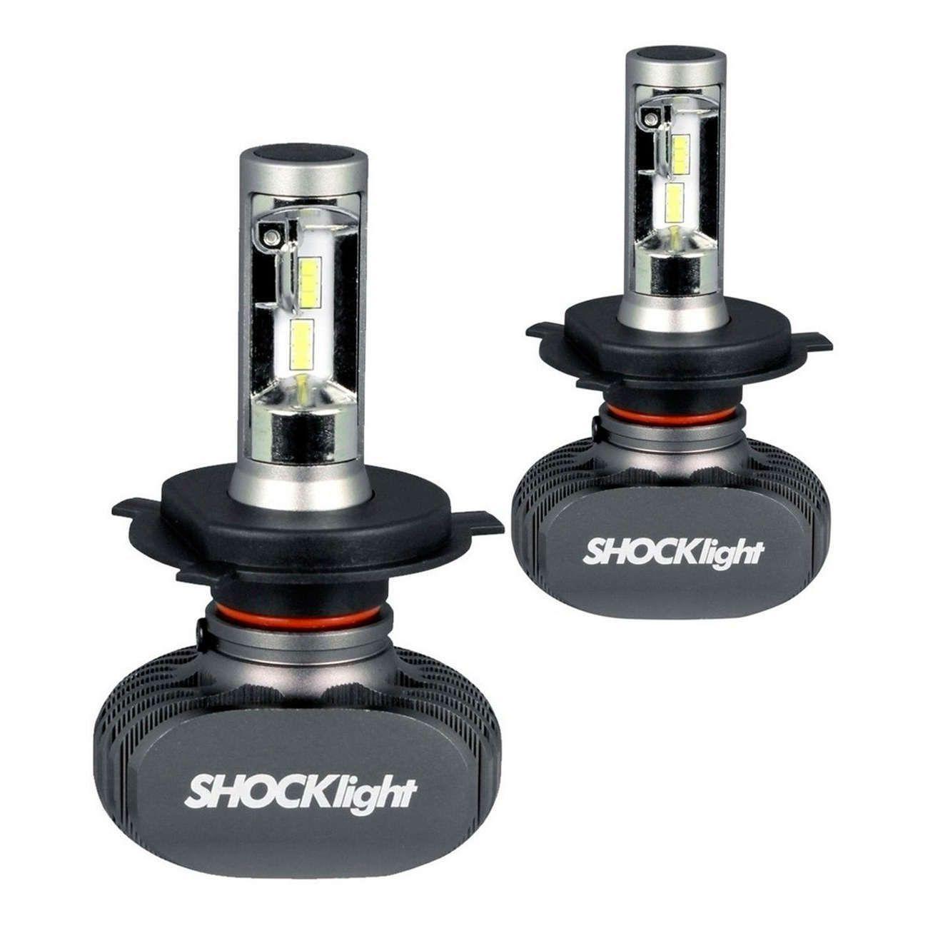Par Lâmpadas Ultra LED H4 6000K 10000LM Shocklight Titanium com Reator ... Par Lâmpadas Ultra LED H4 6000K 10000LM Shocklight Titanium com Reator ...