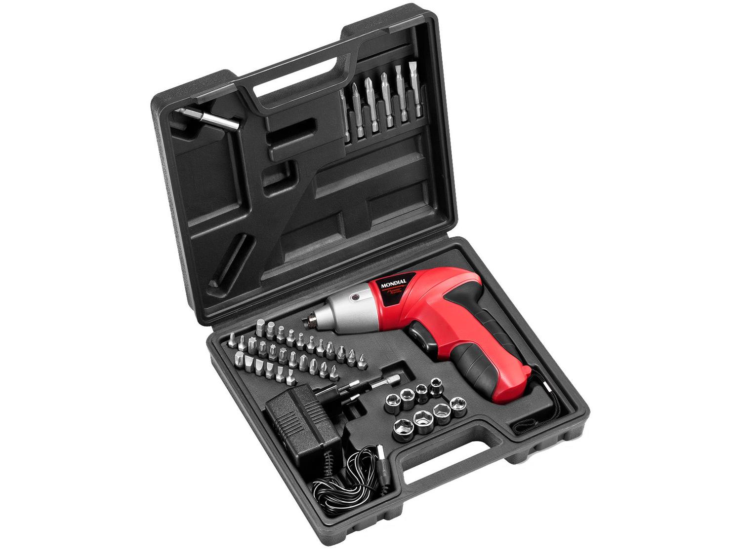 Parafusadeira Elétrica Mondial FPF-05M a Bateria 4,8V 200rpm com Maleta