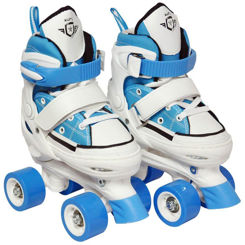 Patins 4 Rodas Ajustavel Tenis All Style Roller 37 ao 40 Retro Azul ...