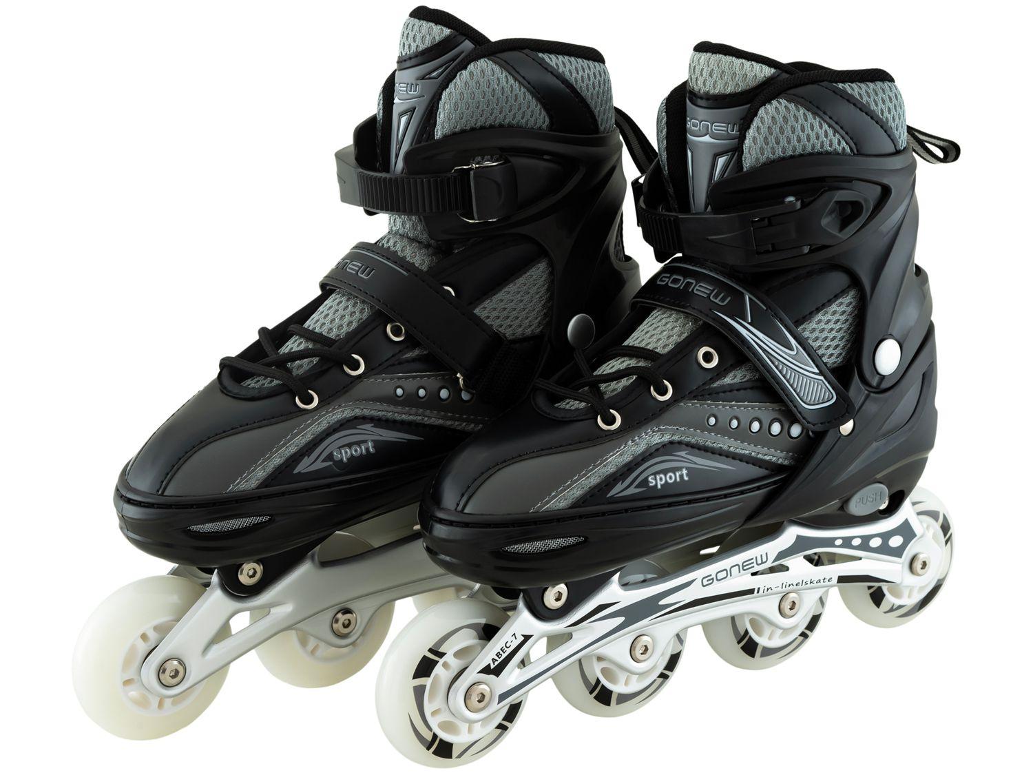 Patins In Line Infantil Gonew Bearing Abec-7 Preto