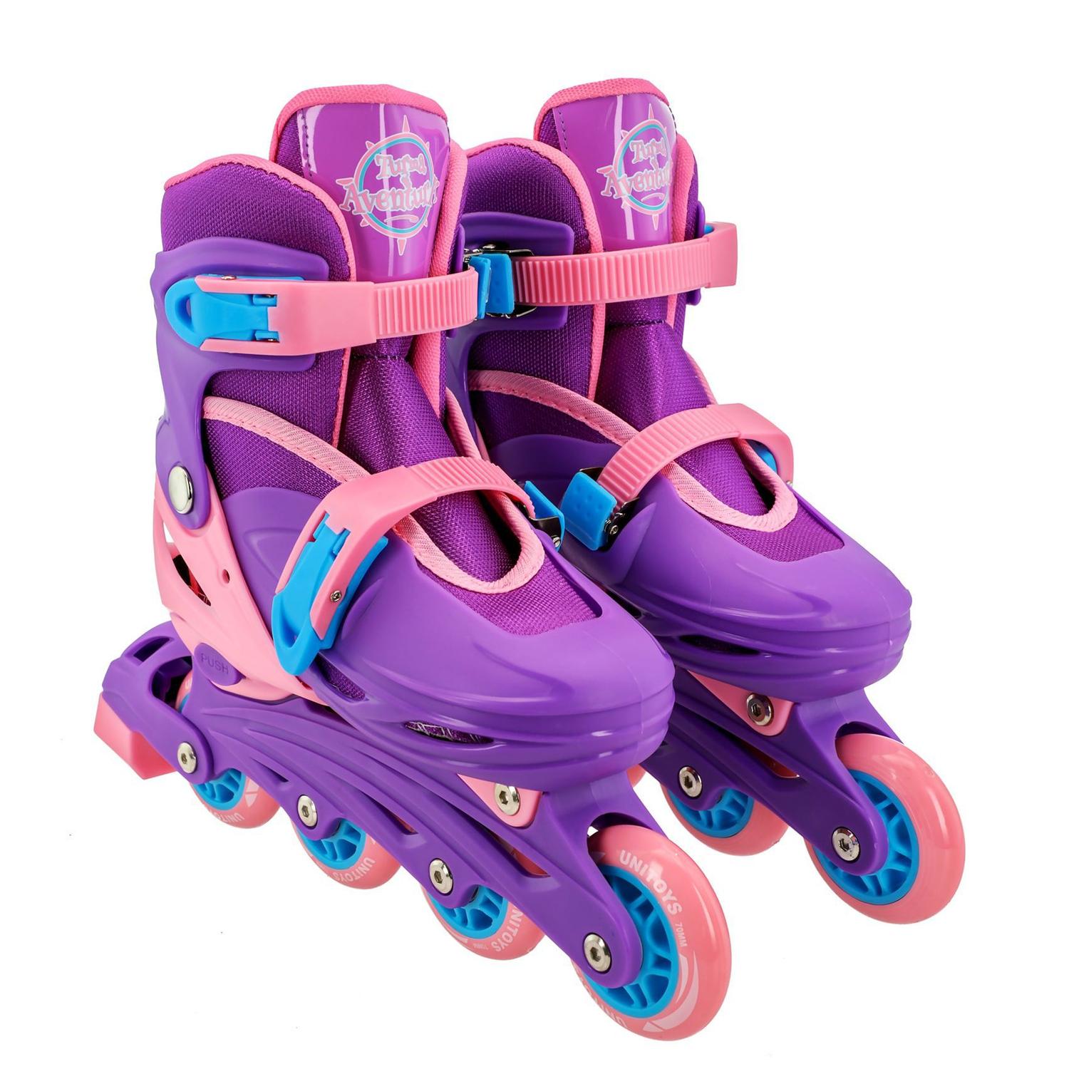 Patins Inline Ajustável 34/37 Roxo Com Kit Proteção Unitoys - Patins in ...