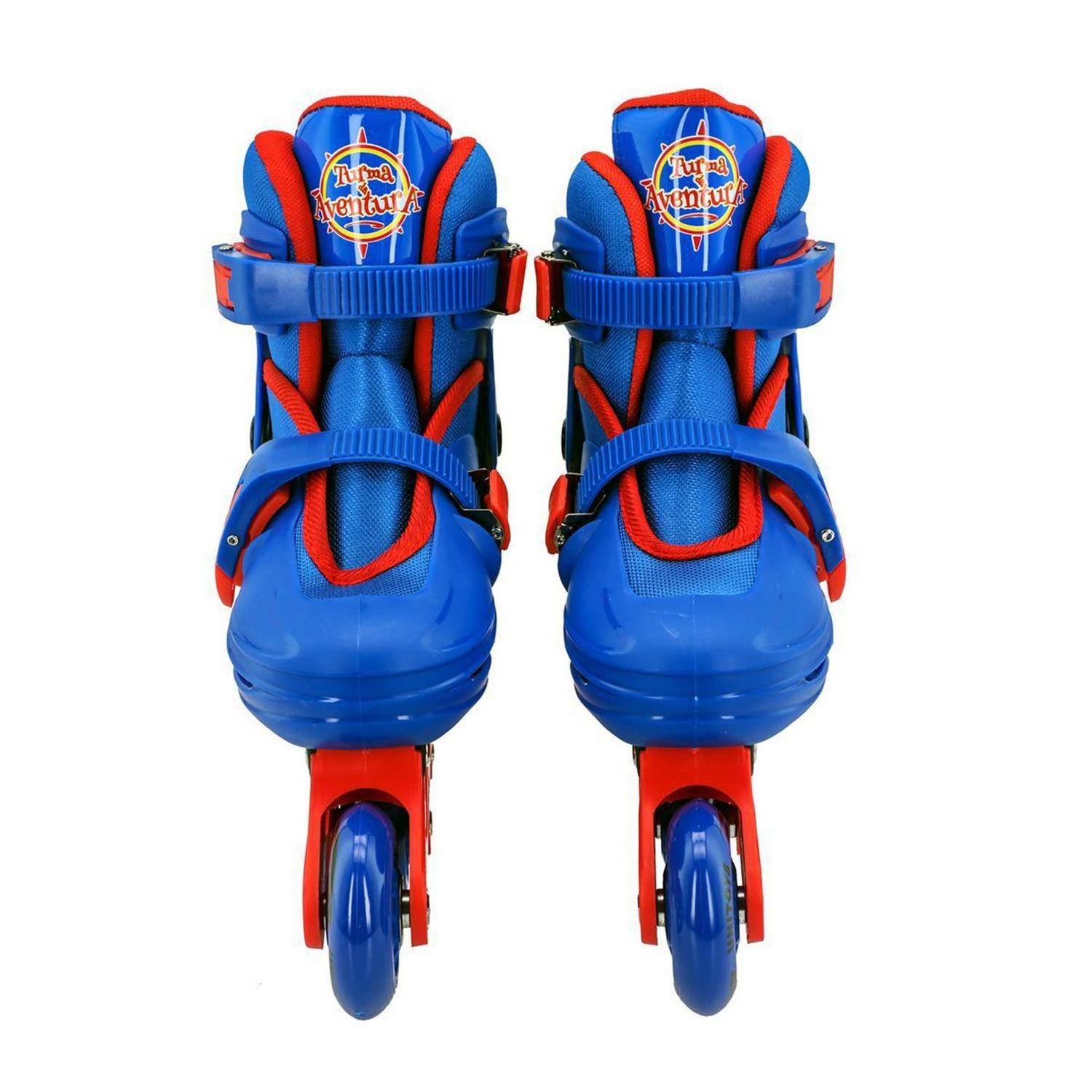 Patins Inline Infantil 33 ao 37 Roller 4 Rodas + Kit De Proteção ...