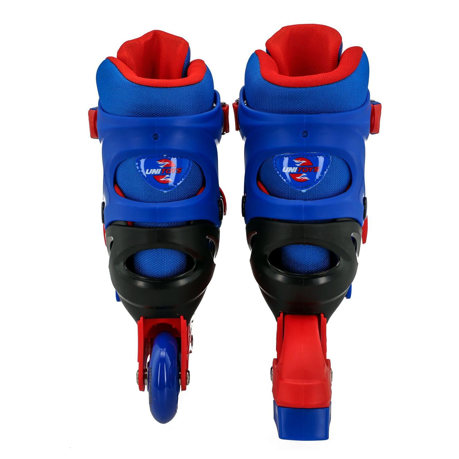 Patins Inline Infantil Tamanho Ajustável Azul + Kit Proteção - Unitoys ...