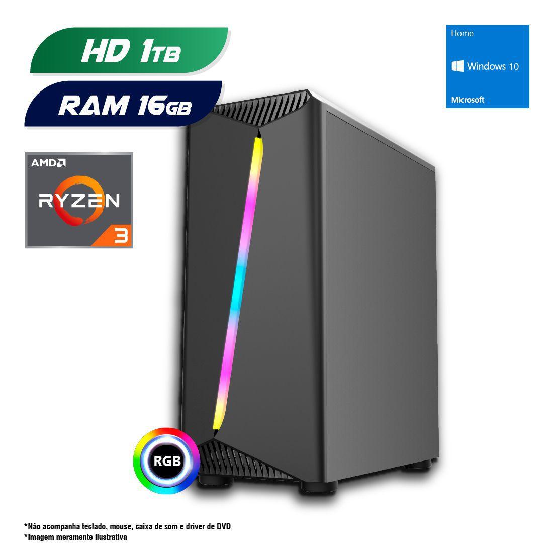 PC Gamer AMD Ryzen 3 3200G 16GB HD 1TB Windows 10 SL CertoX Stream 6102 ...