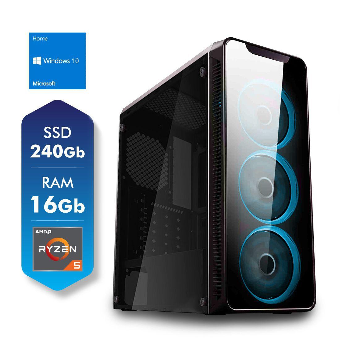 PC Gamer AMD Ryzen 5 3400G 16GB SSD 240GB Fonte 500W Windows 10 CertoX ...
