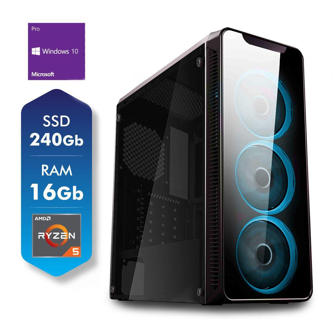 PC Gamer AMD Ryzen 5 3400G 16GB SSD 240GB Fonte 500W Windows 10 PRO ...