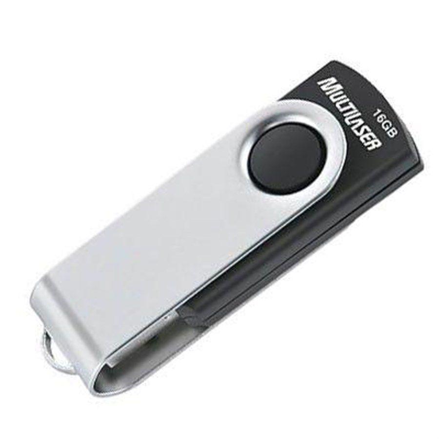 Pen Drive Multilaser Twist 16Gb Preto e Prata USB 2.0 - PD588 - Pen ...